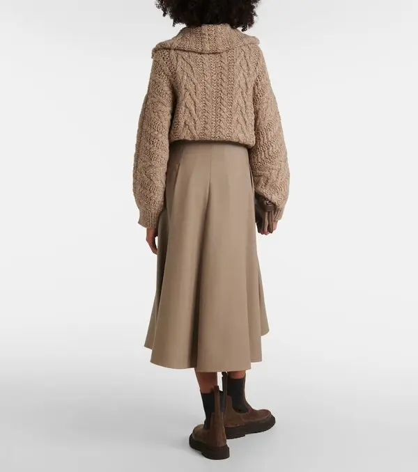 Brunello Cucinelli Wool Midi Skirt