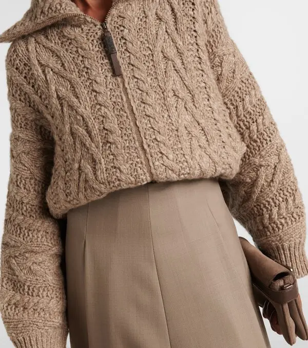 Brunello Cucinelli Wool Midi Skirt