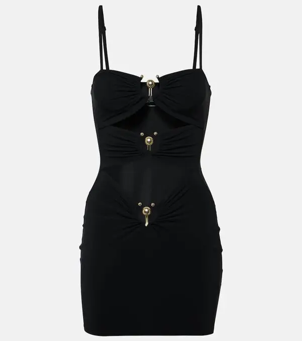 Christopher Esber Pierced Orbit Minidress - Black