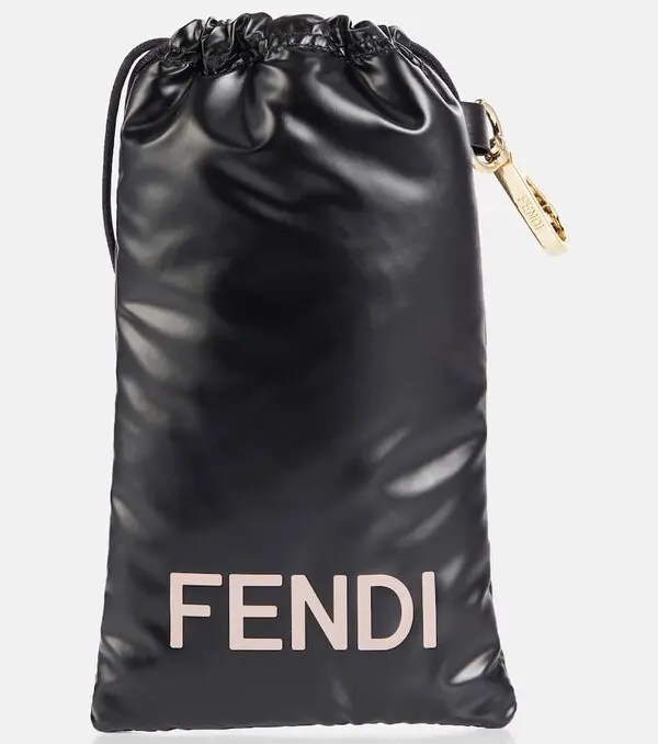 Fendi Embellished Oval Sunglasses - Black