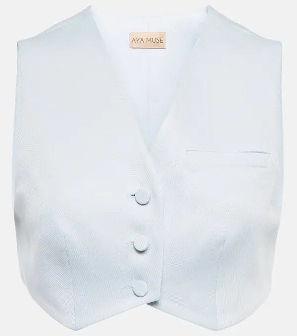 AYA MUSE Auri Cropped Vest - Blue