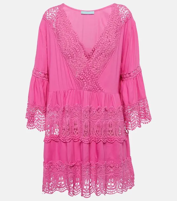 Melissa Odabash Vanessa Embroidered Mini Dress - Pink
