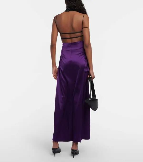 DIDU Mesh-paneled Satin Bralette