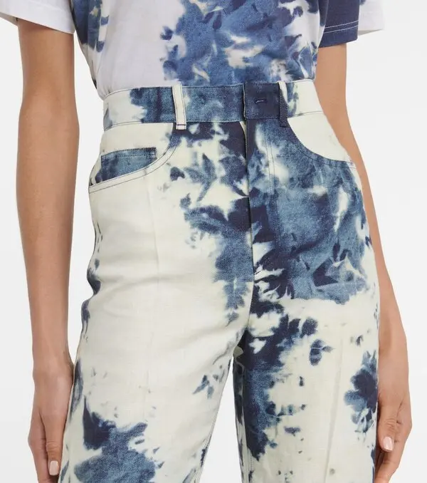 Chloé Tie-dye Linen Flared Pants