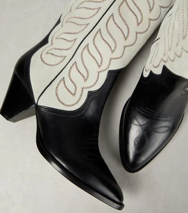 Isabel Marant Étoile Liela Leather And Suede Cowboy Boots