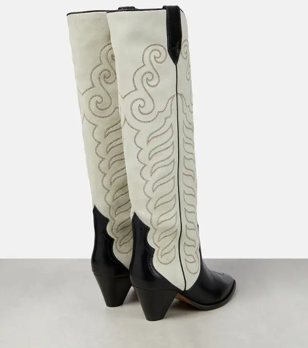 Isabel Marant Étoile Liela Leather And Suede Cowboy Boots