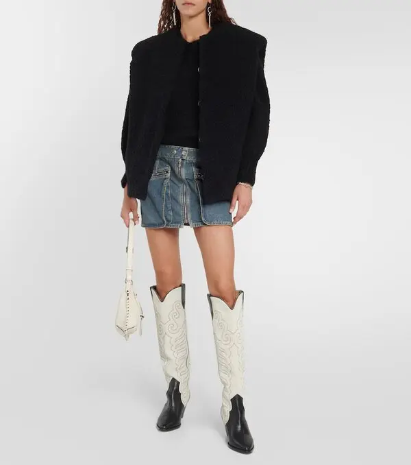 Isabel Marant Étoile Liela Leather And Suede Cowboy Boots