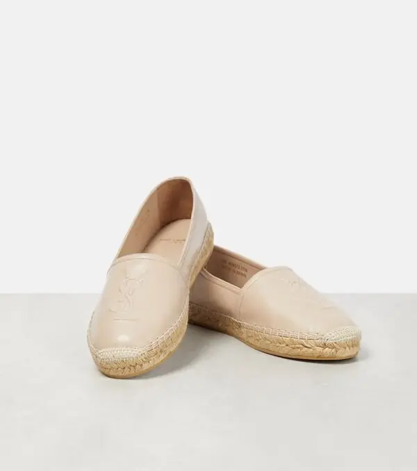 Saint Laurent Monogram Leather Espadrilles