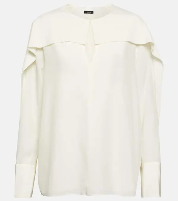 JOSEPH Balard Silk Crepe De Chine Blouse - White