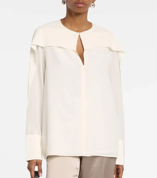 JOSEPH Balard Silk Crepe De Chine Blouse - White