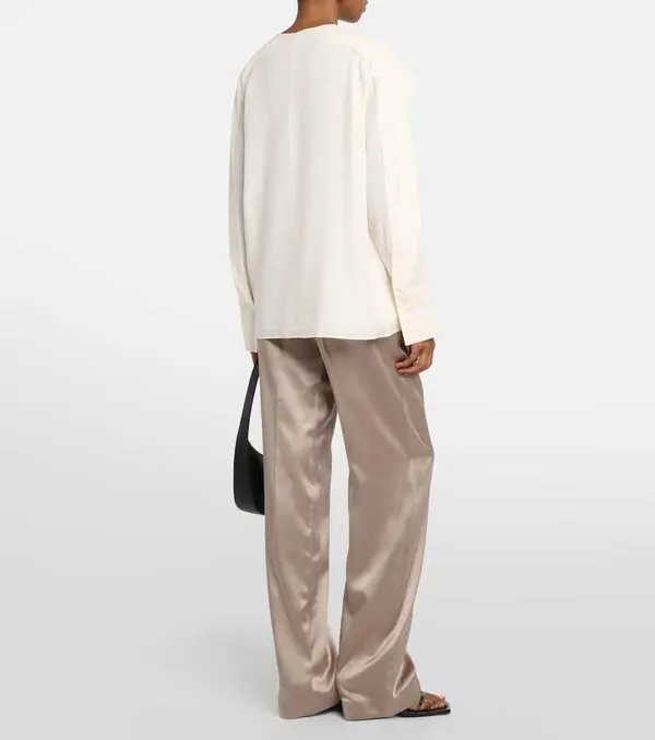 JOSEPH Balard Silk Crepe De Chine Blouse - White