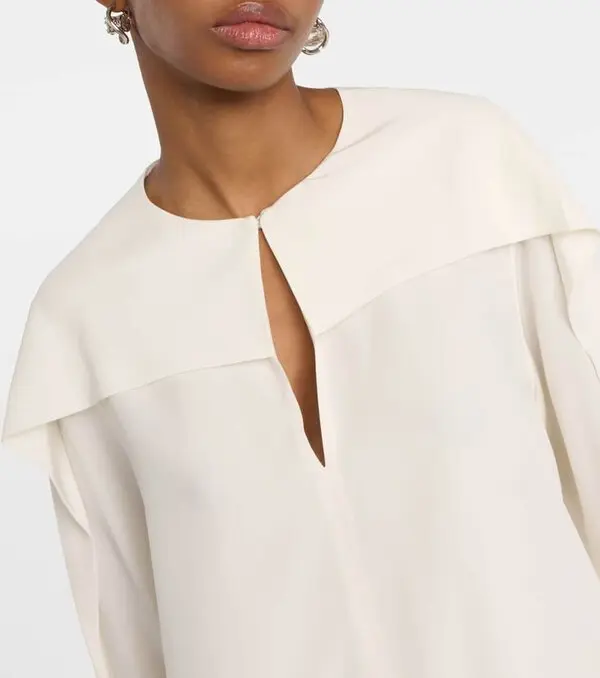 JOSEPH Balard Silk Crepe De Chine Blouse - White