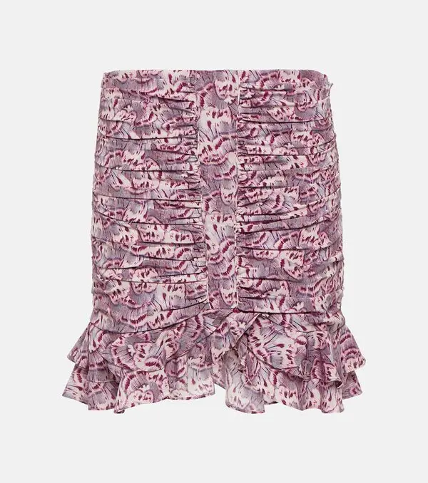Isabel Marant Étoile Milendi Ruffled Silk-blend Miniskirt - Pink