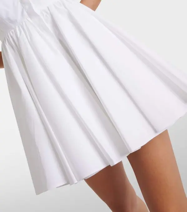 Alaïa Cotton Poplin Skater Dress - White