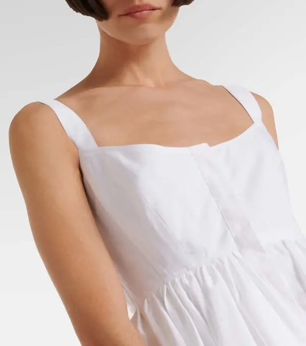 Alaïa Cotton Poplin Skater Dress - White