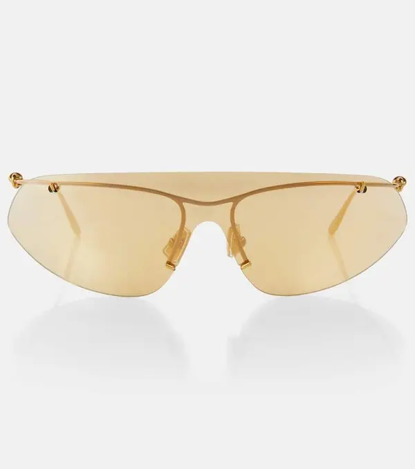Bottega Veneta Knot Shield Sunglasses - Gold