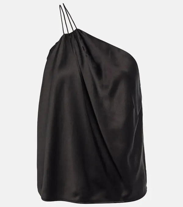 THE SEI One-shoulder Silk Satin Top