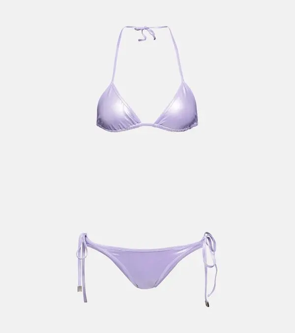 Attico Metallic Two Piece Bikini - Purple
