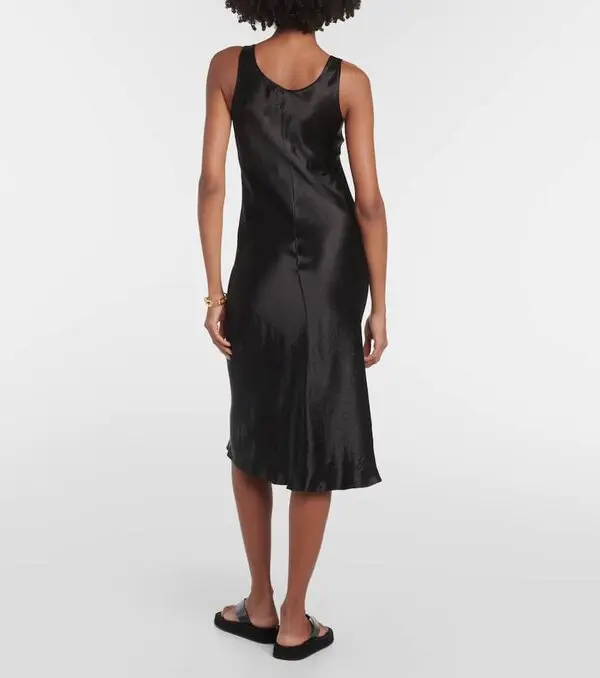 Max Mara Talete Satin Midi Dress - Black
