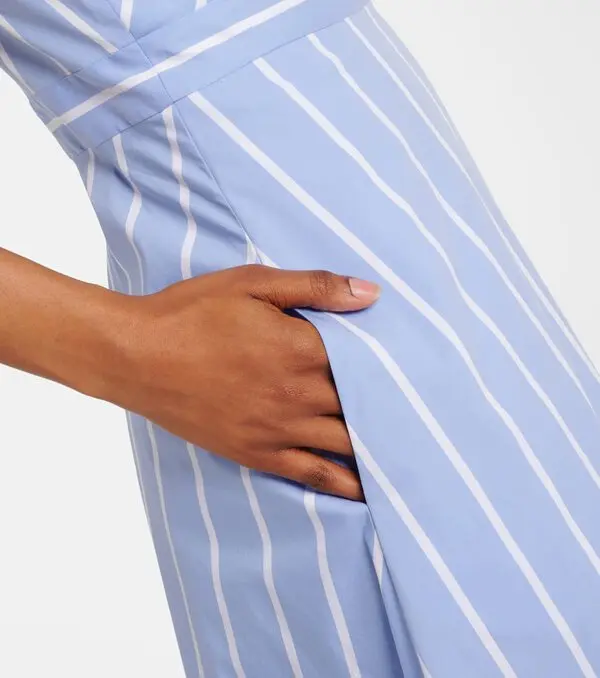 Veronica Beard Baylee Striped Poplin Midi Dress