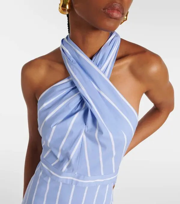 Veronica Beard Baylee Striped Poplin Midi Dress