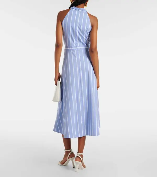 Veronica Beard Baylee Striped Poplin Midi Dress