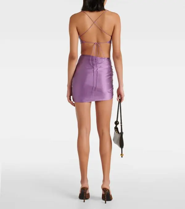 THE SEI Asymmetric Silk Miniskirt