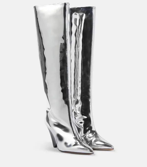 Isabel Marant Lakita Mirrored Knee-high Boots - Silver