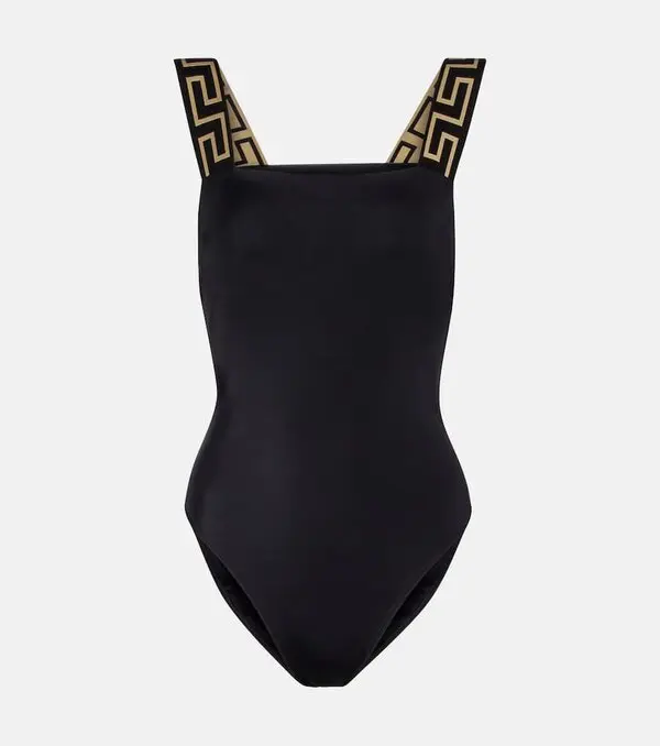 Versace Greca One Piece Swimsuit - Black