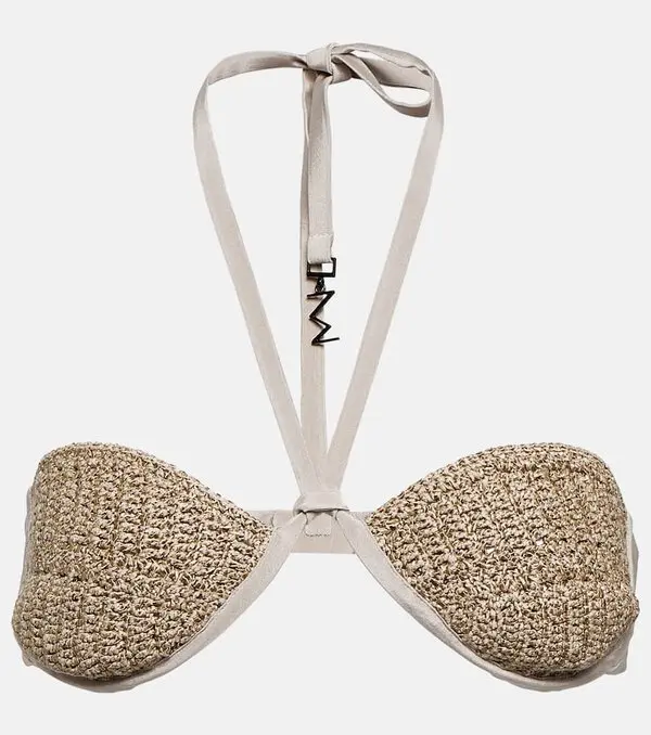 THE MANNEI Lima Crochet Silk-blend Bra Top - Beige
