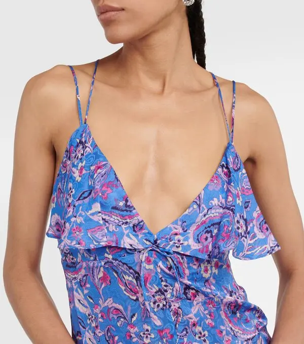 Isabel Marant Étoile Paysa Printed Silk-blend Midi Dress - Multicoloured
