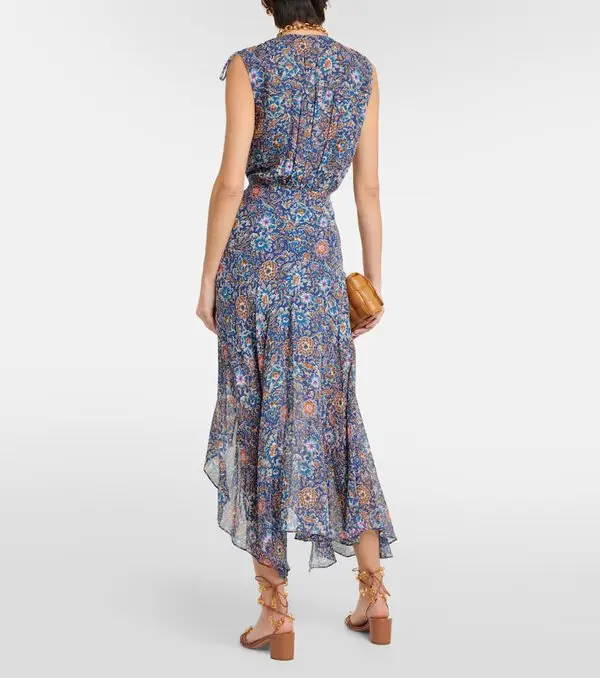 Veronica Beard Dovima Floral Silk Midi Dress - Multicoloured