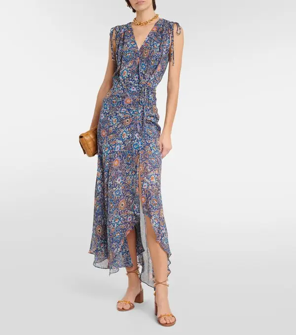 Veronica Beard Dovima Floral Silk Midi Dress - Multicoloured