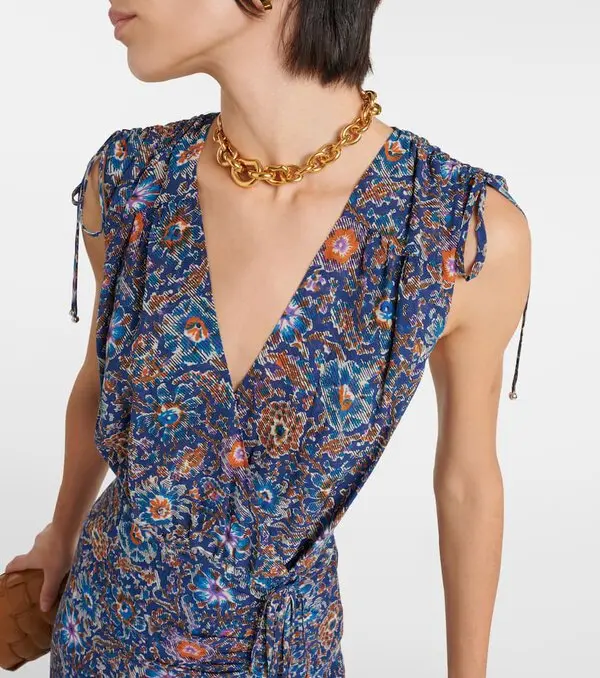 Veronica Beard Dovima Floral Silk Midi Dress - Multicoloured
