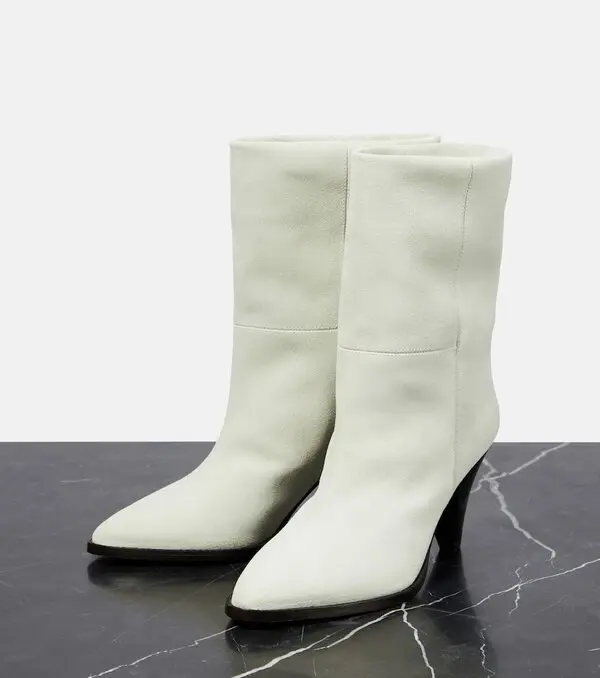 Isabel Marant Étoile Suede Ankle Boots - White