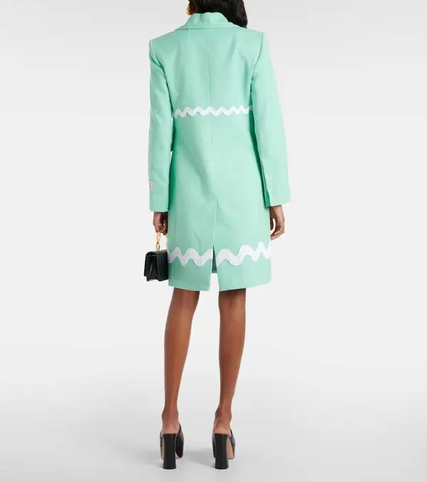 PATOU Single-breasted Cotton-blend Tweed Coat