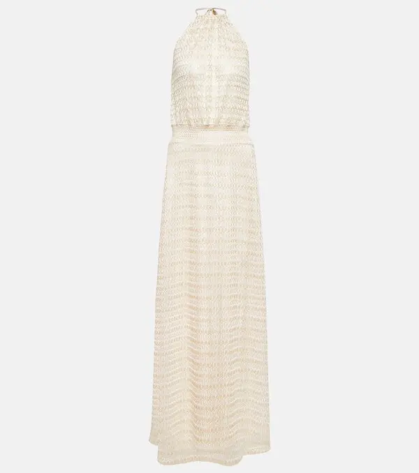 Melissa Odabash Maisie Halterneck Maxi Dress - Gold