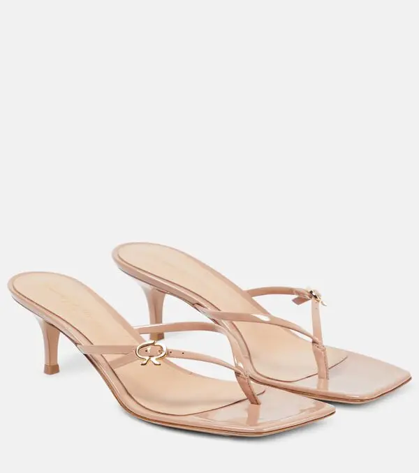 GIANVITO ROSSI Patent Leather Thong Sandals