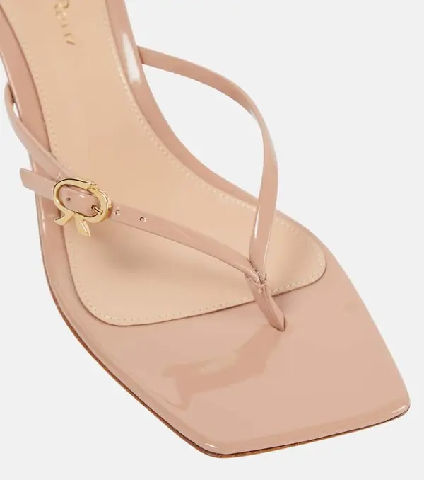 GIANVITO ROSSI Patent Leather Thong Sandals