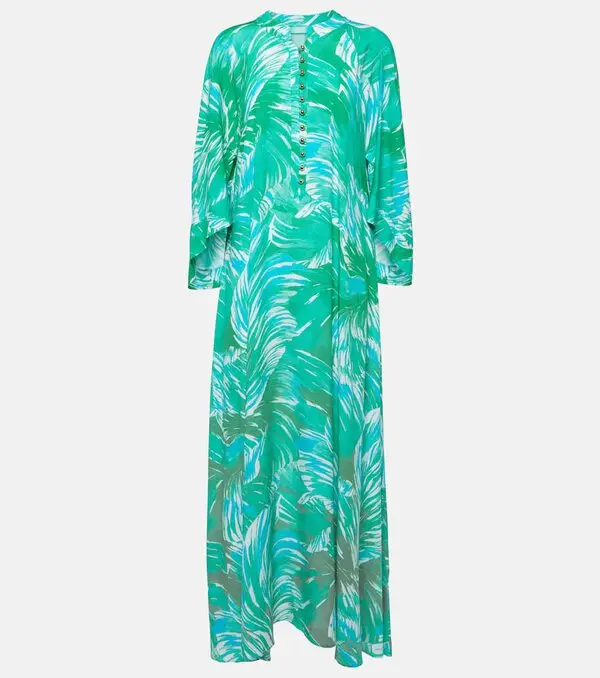Melissa Odabash Edith Printed Kaftan - Green