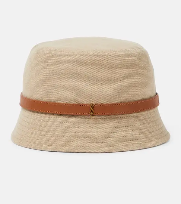 Saint Laurent Cassandre Bucket Hat - Brown