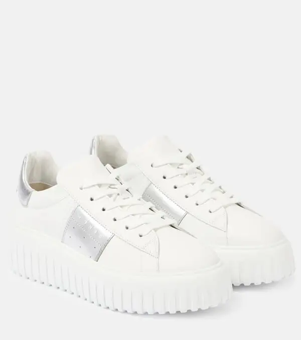 Hogan H-stripes Leather Platform Sneakers