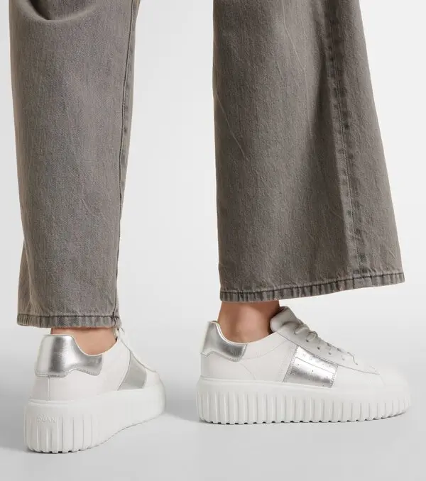 Hogan H-stripes Leather Platform Sneakers
