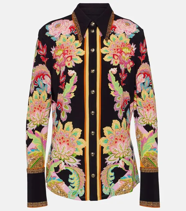 Camilla Floral Jersey Shirt - Multicoloured