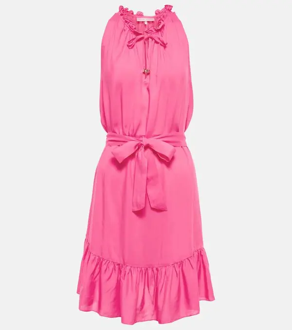 Heidi Klein Self-tie Ruffled Minidress - Pink
