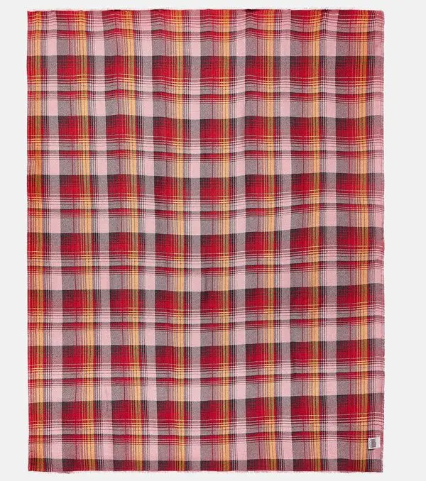 Etro Paisley And Checked Wool Throw