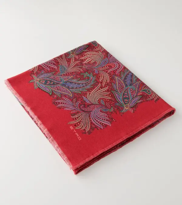 Etro Paisley And Checked Wool Throw