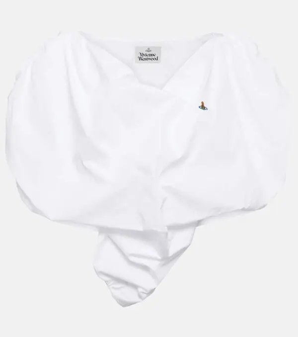 VIVIENNE WESTWOOD Heart Cotton Crop Top - White