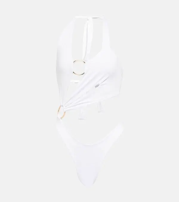 LOUISA BALLOU Cutout One-piece Swimsuit - White