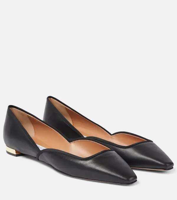 AQUAZZURA Maia Leather Ballet Flats